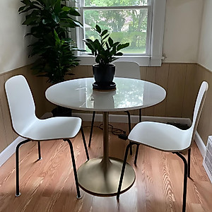 White Marble Top and Gold Tulip Dining Table, Mid Century Modern Dining Table, Dining Room Table, Kitchen Dining Table for Living Room Home Decor