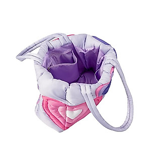 Kawaii Puffer Tote Bag Quilted Crossbody Bag for Women Puffer Bag Heart Puffy Tote Bag Down Padded Shoulder Bag for Winter (Cute Heart)