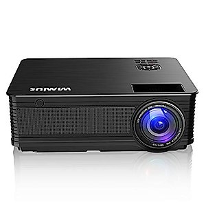 Projector, WiMiUS 4K LED Video Projector Support 200'' Display, 4D ±50° Keystone Correction, 50% Zoom Function Compatible with TV Stick, PC, Smartphone for Indoor and Outdoor Movie