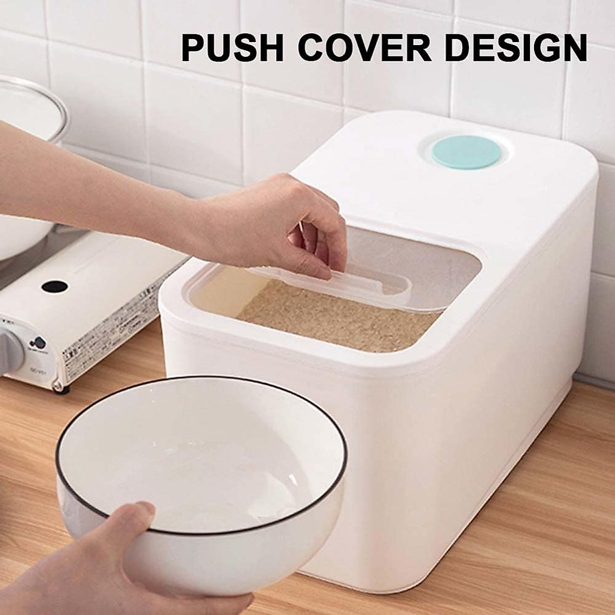 Rice Container Cereal containers Storage Dog Food Storage Plastic Rice Bucket Large-Capacity Rice Storage Tank Grain Household Kitchen Miscellaneous Grain Storage Box Suitable for Rice, Grain