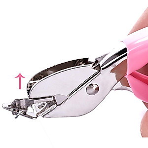 Staple Remover Steel Jaw and Head Stapler Puller Tweezers Style Tool with Non-Slip Handle for Office School Home Blue & Pink