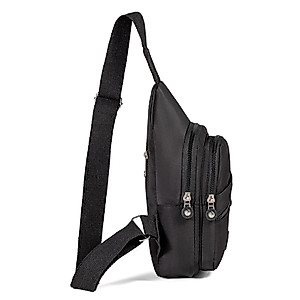 YAZEKOUS Small Sling Bag Sling Backpack for Women, Crossbody Sling Backpack Daypack Shoulder Bag for Travel Running Hiking Daypack Black