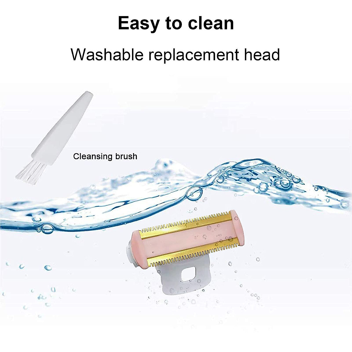 4PCS LinMei Razor Replacement Heads Compatible for Finishing Touch Flawless Body Rechargeable Ladies Shaver and Trimmer with 2 Cleaning Brush