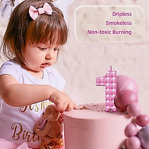 Number 2 Candle Birthday Girl - 2 Birthday Candles for Cake Topper - Big Pink Candles Number 21st 21 22 23 24 25 26 27 28 29
