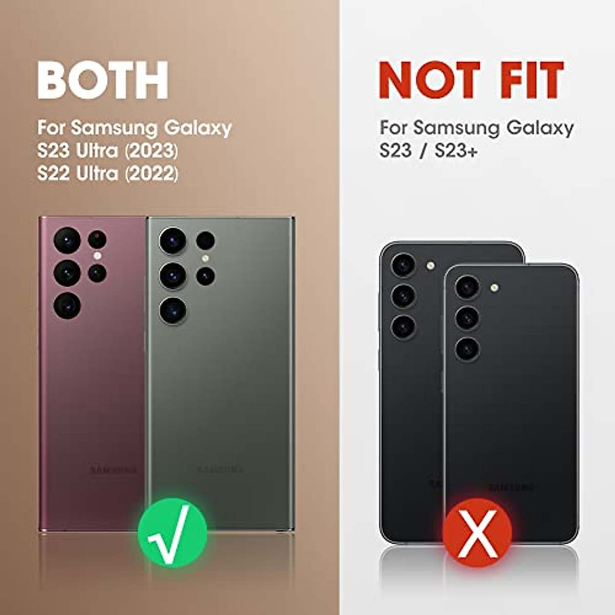 SUPCASE Unicorn Beetle Case for Samsung Galaxy S23 Ultra 5G (2023) / S22 Ultra 5G (2022), with Built-in Kickstand Slim Rugged Shockproof Protective Case (Black)