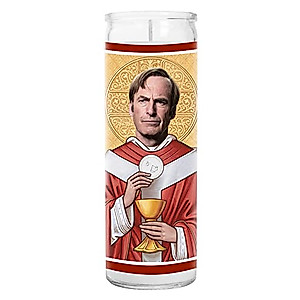 Bob Odenkirk Celebrity Prayer Candle - Saul Funny Saint Candle - 8 inch Glass Prayer Votive - 100% Handmade in USA - Funny Celeb Novelty Comedian Actor Better Call TV Show Gift