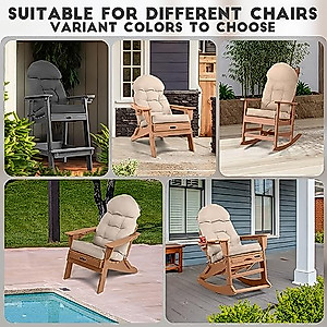 FUNBERRY Adirondack Chair Cushion,Outdoor Chair Cushions,Improved Comfy Patio Chair Cushions,Rocking Chair Cushion,Cushions for Adirondack Chairs,High Back Patio Chair Cushions
