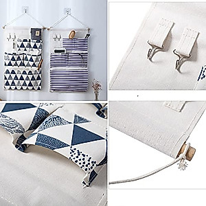 croselyu Home Multifunctional Hanging Bag Dormitory Fabric Hanging Basket Miscellaneous Organizer Bathroom Wall Hanging Bag Behind Door Wall Storage (Black)