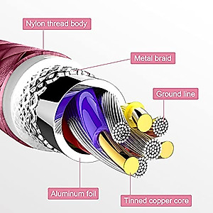 [Apple MFi Certified] iPhone Charger 3 Pack 10ft 6ft 3ft iPhone Charging Cables Nylon Braided Long USB Cable iPhone Charger Cord Compatible with iPhone 12 Pro Max 11 10 Xr Xs Max 8 7 6 5 SE - Pink