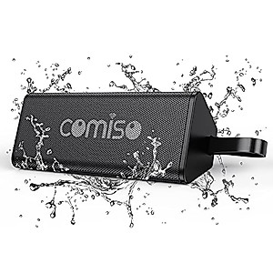 comiso IPX7 Waterproof Bluetooth Speaker, Shower Speaker with Loud Sound, 24H Playtime, 100Ft Wireless Range, Support Handsfree Call, TF Card, Portable Outdoor Speaker for Travel Hiking (Upgraded)