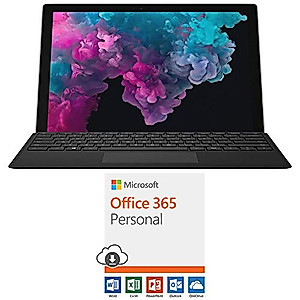 Microsoft NKR-00001 Surface Pro 6 12.3" Intel i5-8250U 8GB/128GB with Black Pro Type Cover Bundle Office 365 Personal 1-Year Subscription for 1 Person