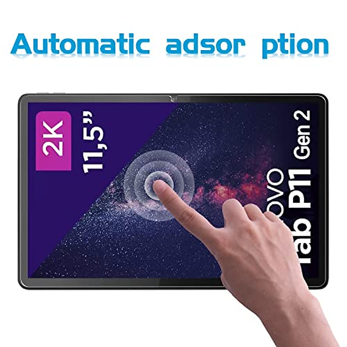 XunyLyee [2 Pack Screen Protector for Lenovo Tab P11 2nd Gen 11.5 Inch, Easy Installation Tempered Glass for Lenovo Tab P11 2nd Gen TB-350FU/TB-350XC