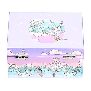 Pinsofy Musical Jewelry Box, Portable Music Storage Box for Organizing Small Daily Items for Kids Girl for Children for Birthday Gift(F Music Box)