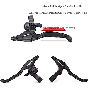 catazer MTB Disc Brake Lever Aluminum Alloy Disc Brakes Lever with Bell Mountain Bike Bicycle Brake Handle Crank Ring (1 Pair with Bell)