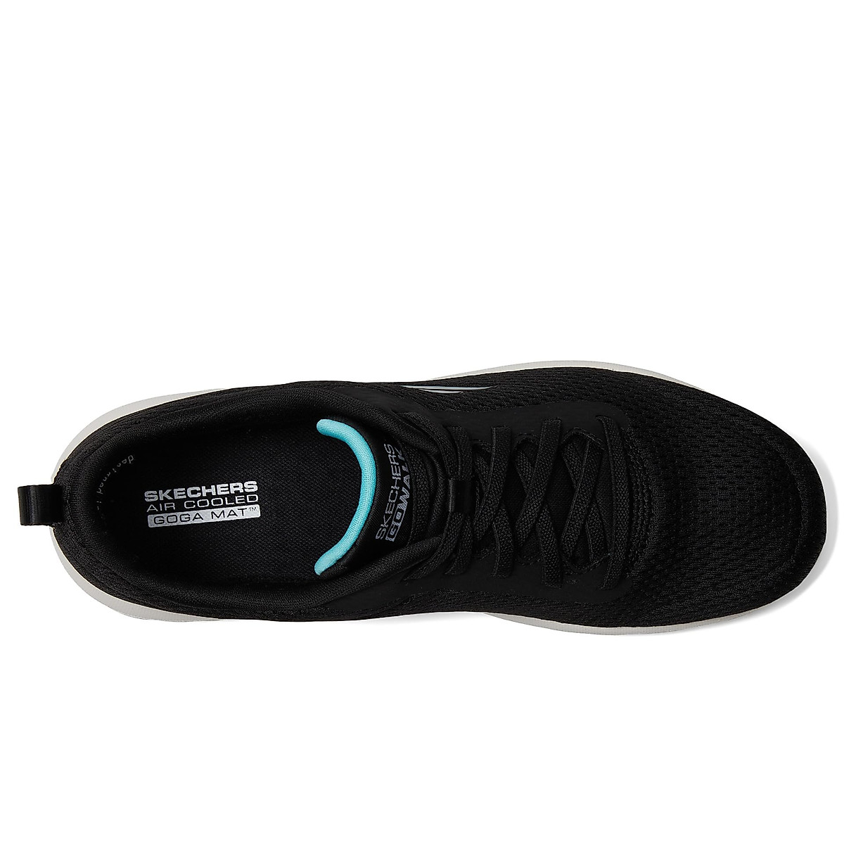 Skechers Women's GO Walk Travel-Fun Journey Sneaker, Black/Aqua, 8