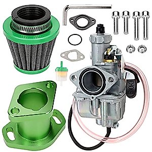 FVRITO Racing VM22 26mm Predator 212 Carburetor Carb for Mikuni Performance 212cc 196cc Engine Mini Bike GX200 GX160 CT200U KT196 Go Kart with 38mm Air Filter Intake Mainfold Upgrade Stage 1 kit Green