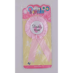 Topfunny Pink Daddy to Be Tinplate Badge Pin Baby Shower Buttons for Baby Shower Party Celebration Gender Reveals Party Suppliers