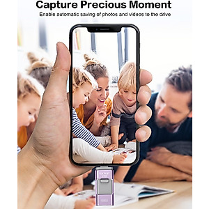 EATOP USB 3.0 Flash Drive 1TB Intended for iPhone iPad, USB Memory Stick External Storage Thumb Drive Photo Stick Compatible with iPhone/iPad/Android and Computer (Light Purple)