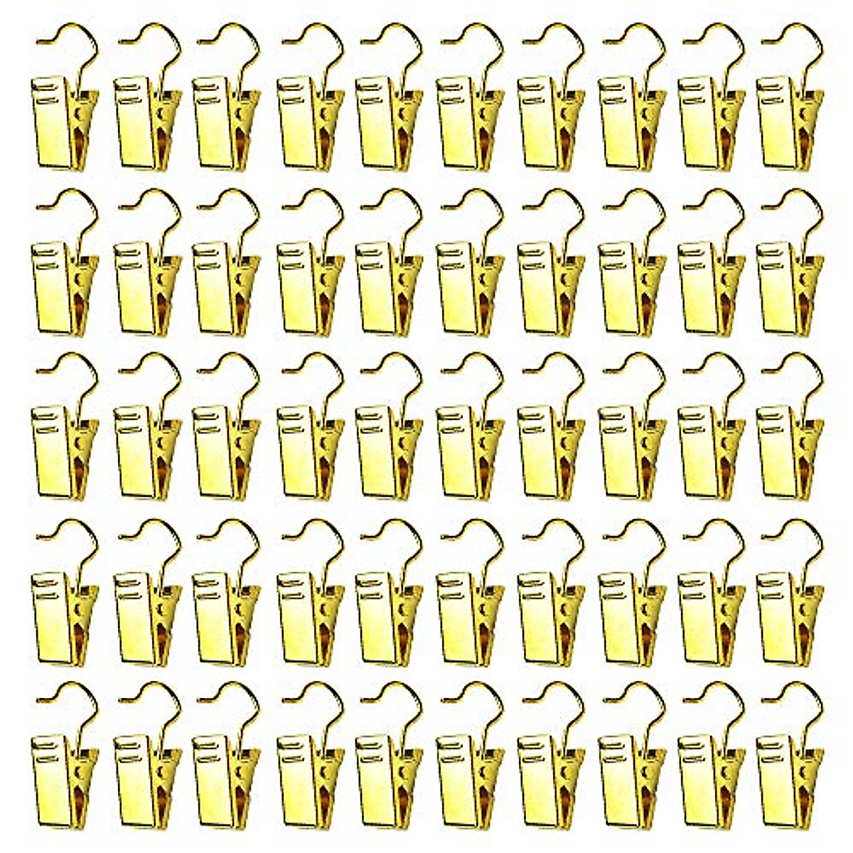 Hyamass 50pcs Metal Hook Clips Hanging Curtain Clip Hanger Wire Holder Home Decoration, Photos, Art Craft Display (Light Gold)
