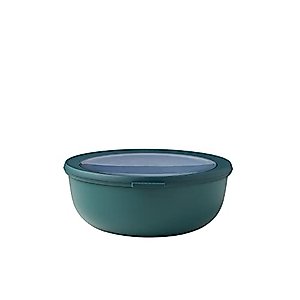 MEPAL, Cirqula Multi Food Storage and Serving Bowl with Lid, Food Prep Container, Shallow, Nordic Pine, 2.3 Quarts (2.25 Liters, 76 ounces), 1 Count
