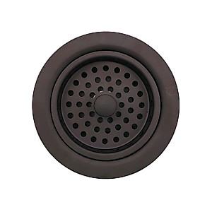 Westbrass CO2196S-12 Combo Pack 3-1/2" Post Style Large Basket Extra-Deep Collar Kitchen Sink Waste Disposal Flange with Strainer Stopper, Oil Rubbed Bronze