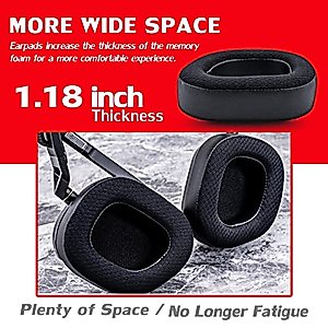 DIMOST HS80 Ear Pads Compatible with HS80 Headset I Thicker Enhanced Memory Foam - More Breathable PU/Mesh