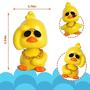 IBWell Cute Yellow Duck Car Ornaments Funny Duck Car Toy, Bobble Head Doll for Car Dashboard Decorations Accessories