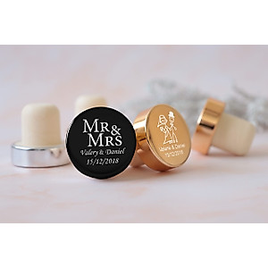 Custom wine bottle stopper for party favors, personalized engraved wedding gifts set, house warming gift new home, It's wine o clock, wedding favors for guest in bulk