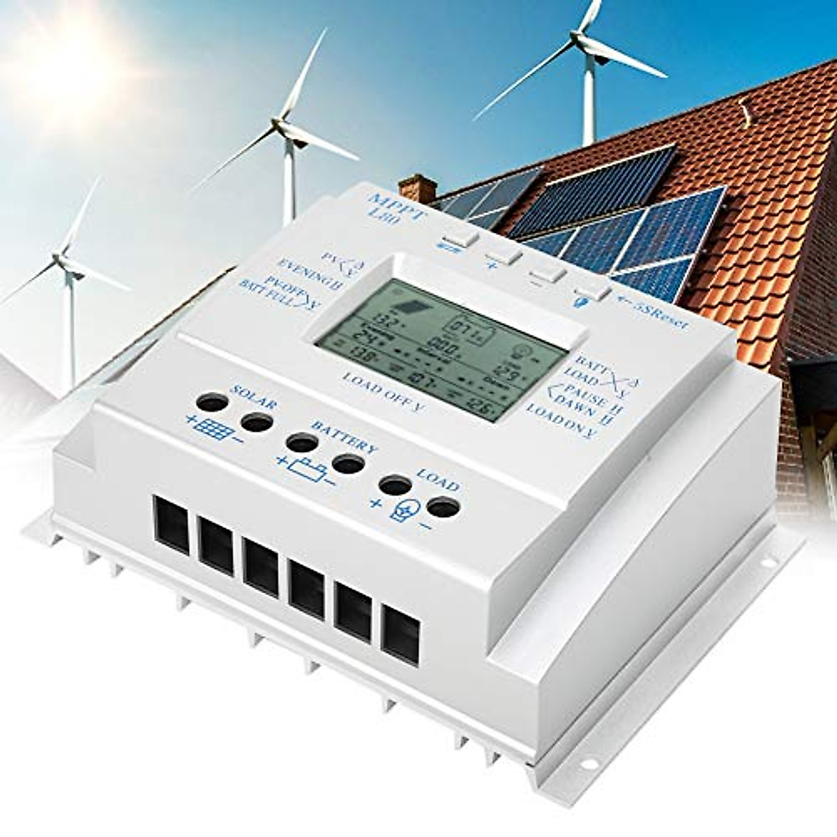 Ozgkee 80A LCD Display PWM Photovoltaic Solar MPPT Controller Regulador 12V/24V