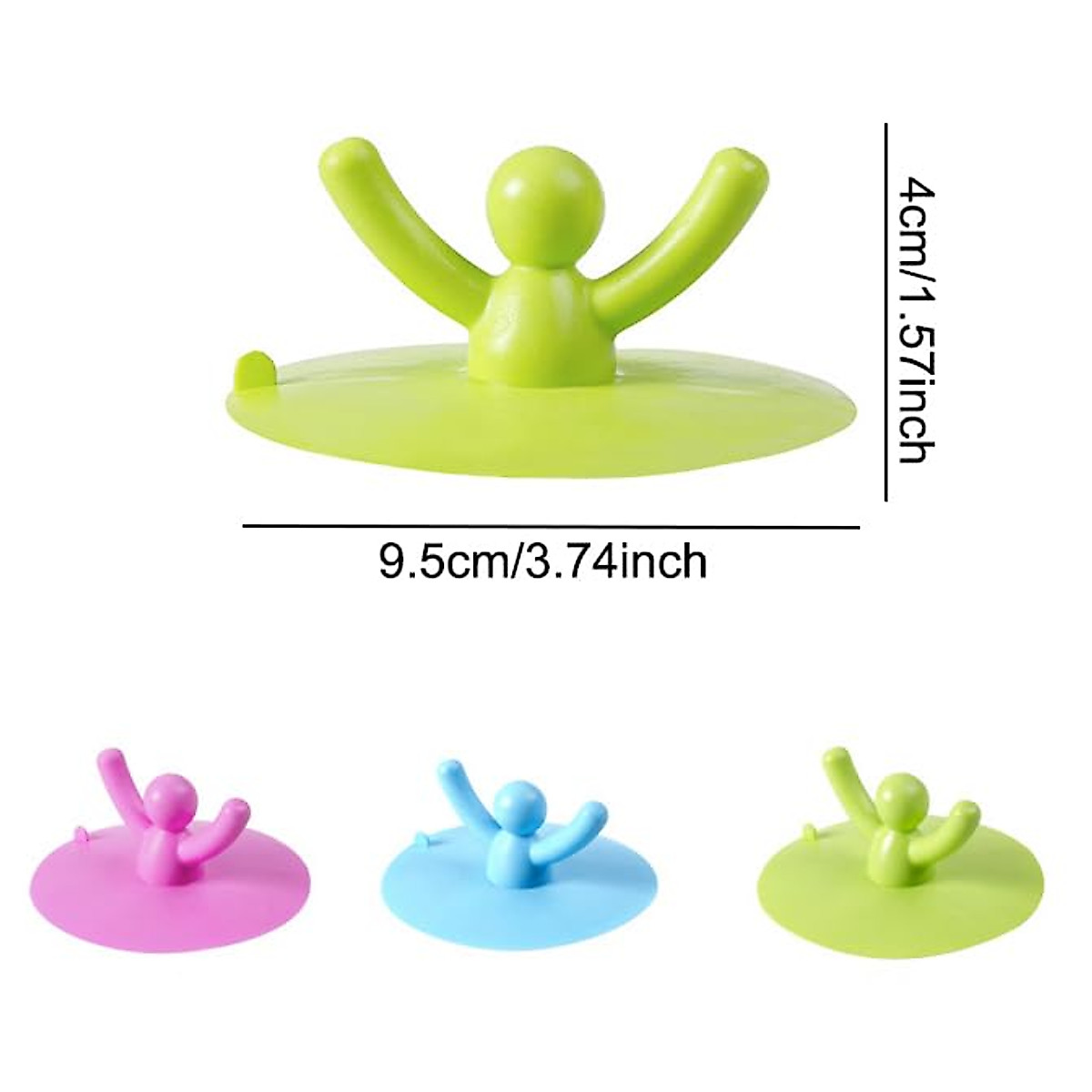 AKOAK 1 Pack Cute Human-Shaped Floor Drain Plug Household Kitchen Toilet Bathroom Shower Waterproof Silicone Sink Plug Bathtub Drain Plug Tool (Green)
