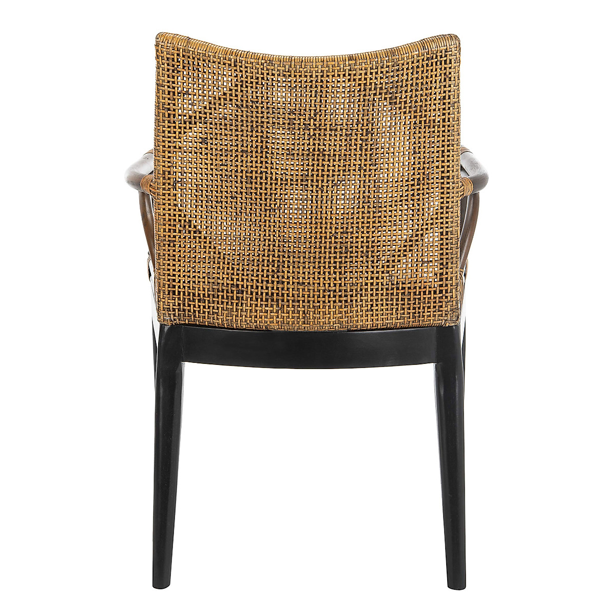 Safavieh Home Gianni Rattan Tropical Woven Arm Chair, Brown/Black