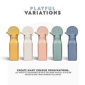 Neon Kactus Silicone Kids Bottle | Kids Water Bottle with Straw and Carry Handle for School, Travel, Sports | Drinking Bottle for Girls and Boys | BPA-Free, Dishwasher-Safe | Happy Camper, 340ml