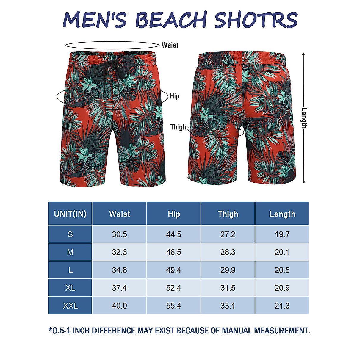 COOFANDY Men's Swim Trunks Board Shorts Summer Beach Shorts Swimsuit Swimwear for Men - No Liner