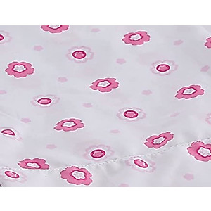 Cozy Line Home Fashions Floral Peace & Love Flower Polka Dot Pink & White Polyester Bedding Girl Sheet Set Queen (Fitted Sheet w/Deep Pocket, Flat Sheet, Pillow Cases)