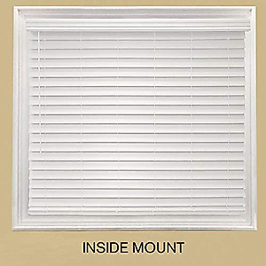 Home Decorators Collection White Cordless 2-1/2 in. Premium Faux Wood Blind - 23 in. W x 48 in. L (Actual Size - 22.5 in. W x 48 L)