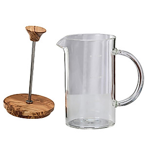 Ciieeo Expresso Coffee Cup Coffee Glass Press Kettle Cold Brew Coffee Pot Manual Coffee Pot Resistant Teapot Tea Maker Borosilicate Coffee Pot Concentrate Travel Wood Jug
