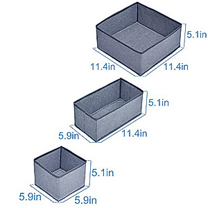 ULG Clothing Drawer Organizer Machine Washable Closet Drawer Dividers Foldable Sock Underwear Organizer Closet Dresser Drawer for Bras Socks Ties Belts Scarves Nursery Baby Clothe (Light Grey)