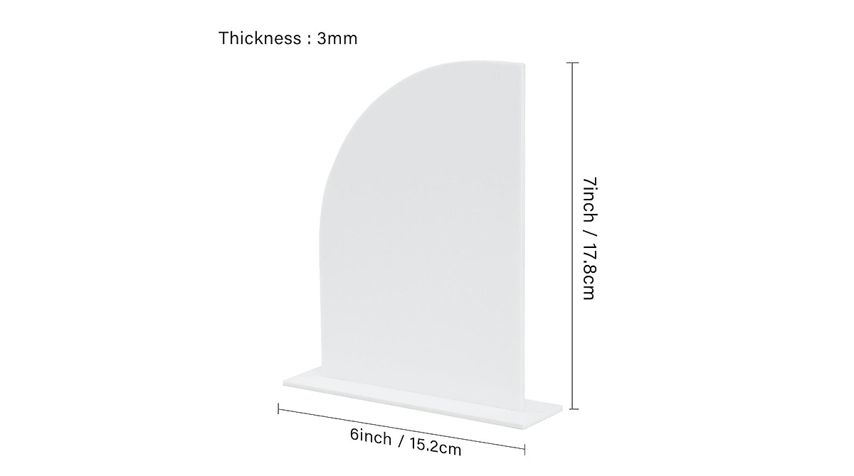 JINMURY 10 Pack White Acrylic Half Arch Signs for Weddings
