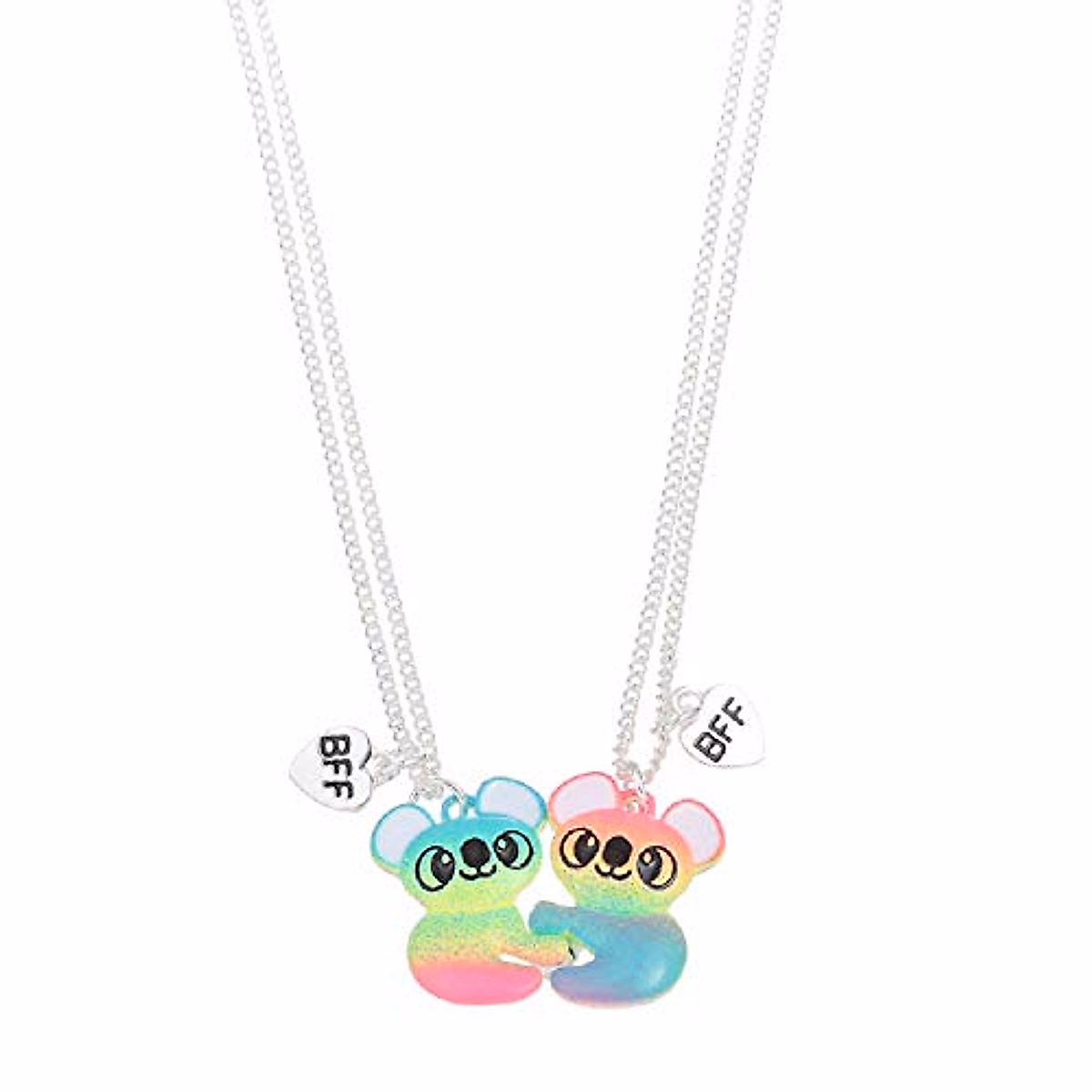 2 Pcs Set Best Friends Half Heart Pendant Panda Koala Necklace Charm BFF Friendship Jewelry for Women Girls - Panda