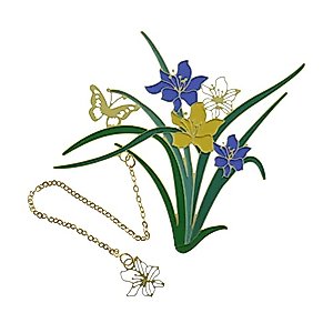 Metal Bookmarks with Chain Daffodil Bookmark Hollow Page Markers Chinese Style Unique Vintage Series for Readers Writers Students Book Lovers
