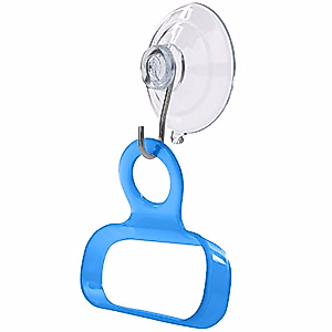 Shower Bandit Shower Caddy for The Wall with Shower Suction Cup and Rust Proof Hook Hang Shampoo/Conditioner Bottles on on Smooth Surfaces - Pack of 4 (Blue)