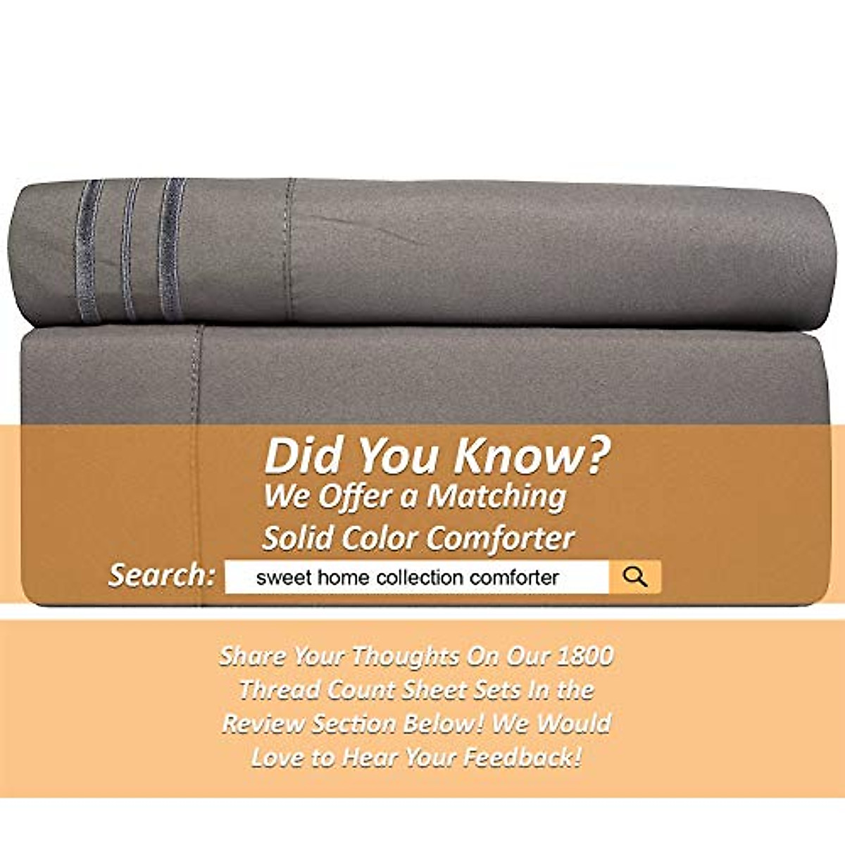 Queen Size Bed Sheets - Breathable Luxury Sheets with Full Elastic & Secure Corner Straps Built In - 1800 Supreme Collection Extra Soft Deep Pocket Bedding Set, Sheet Set, Queen, Gray