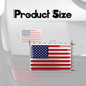 HAOBO 2PCS America Flag Stickers, American Flag Decals for Vehicles, Metal American Flag, Universal Car Decoration Accessories Embossed 3D Metal American Flag Car Decal for Car Truck SUV
