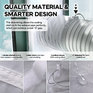 LOVIGA Portable Air Conditioner Window Kit, Window Vent Kit Seal Kit for Portable Air Conditioner Dryer, 10x40~64 Inch Length Adjustable 2022 Upgraded 100% Sealing Waterproof Easy to Install