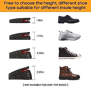 2 Pair Height Increase Insoles for Men and Women,Adjustable 4-Level Shoe Height Inserts,Up to 2.95 Inch Taller,Shoe Lifts Men,Foot Insoles for Men Heel Cushion Air Cushion Shoe Lift