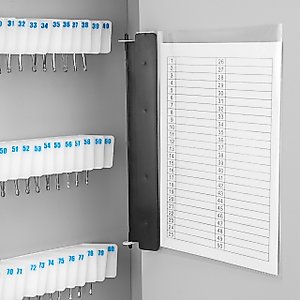 Barska Key Lock Key Cabinet Lock Box with Numbered Hooks and Tags - 240 POSITION - WHITE TAGS