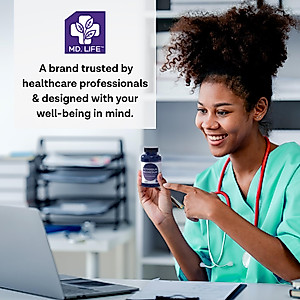 MD. Life Magnesium Potassium Supplement - 90 Capsules - High Absorption Magnesium Complex to Support Vascular Health & Leg Cramp 90cts