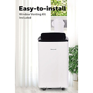 Honeywell Smart WiFi Portable Air Conditioner & Dehumidifier with Alexa Voice Control, Cools Rooms Up to 450 Sq. Ft, Includes Drain Pan & Insulation Tape, HF0CESVWK6