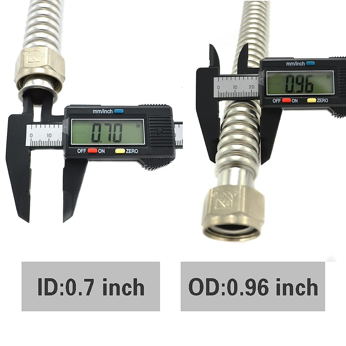 TT FLEX Stainless Steel Corrugated Water Heater Connector Flexible for Water Heater Water Softener,1" FIP x 1" FIP, 0.7" ID x 18" Length (2 Pack)