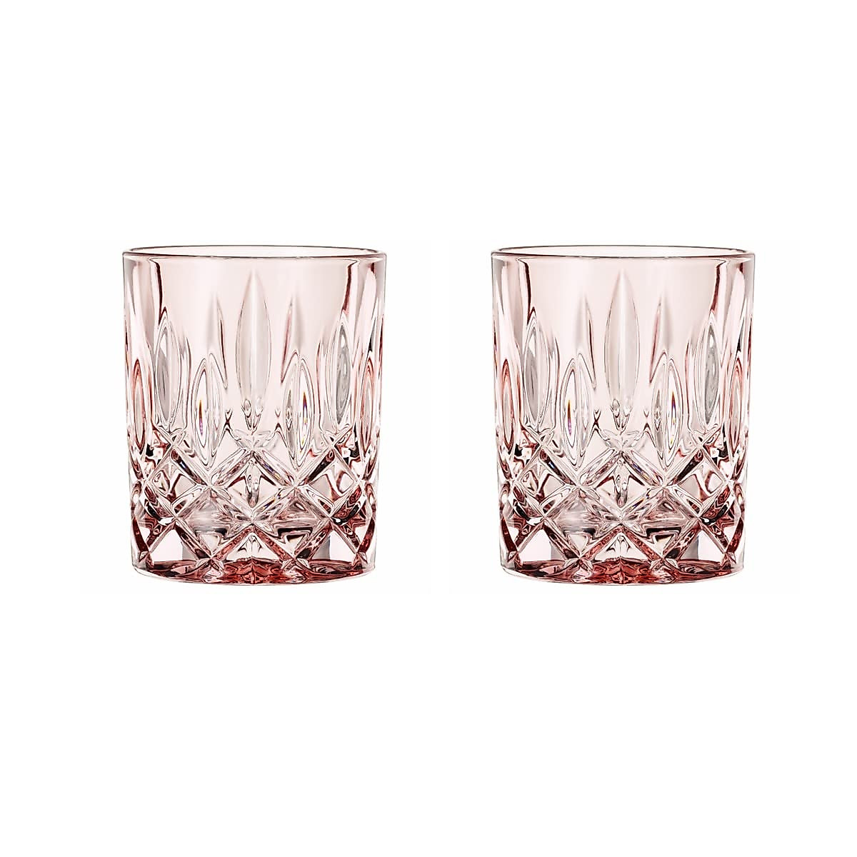 Nachtmann Noblesse Collection 4” Whiskey Tumbler, Made of Fine Crystal Glass, Glass for Bourbon, Whiskey, & Other Beverages, 10.4-Ounces, Dishwasher Safe, Set of 2 (Rose)